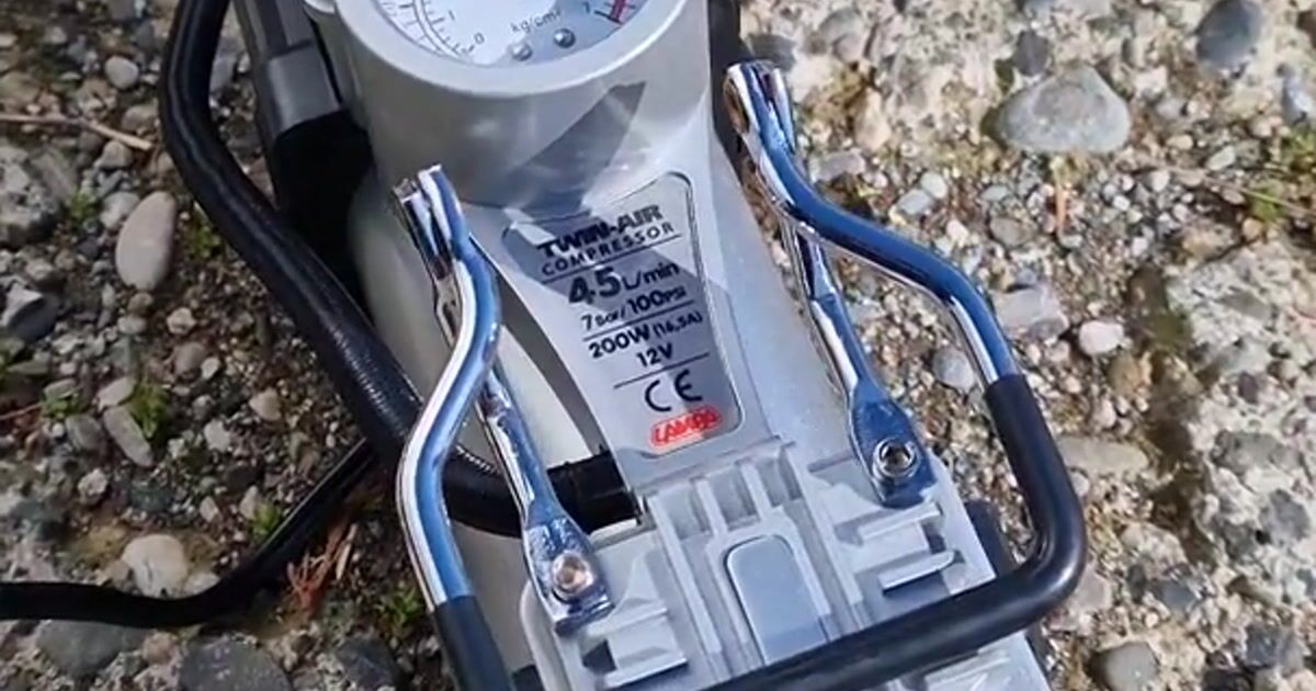 Lampa Κομπρεσερ Αερα Ελαστικων Μεταλλικο Με Φακο TWIN-Air Kit (12V/ 20 ...
