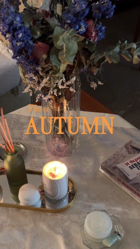 Setting up an autumn scene to read my book in the rain 🌧️📚 (Video ...